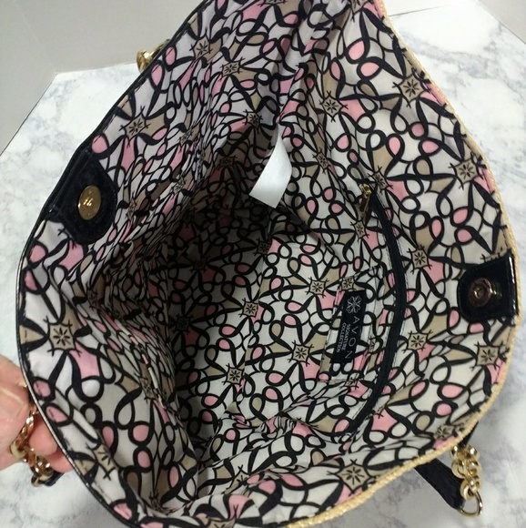 Avon | Bags | Avon Straw Black Patent Tote Bag | Poshmark